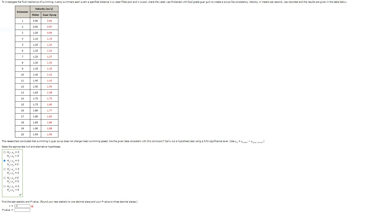 Solved To investigate the fluid mechanics of swimming, | Chegg.com