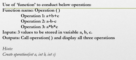 Solved Use of 'function' to conduct below operation: | Chegg.com