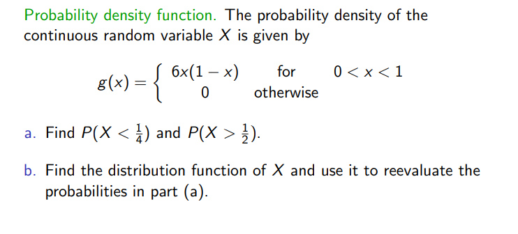 Solved Probability density function. The probability density | Chegg.com
