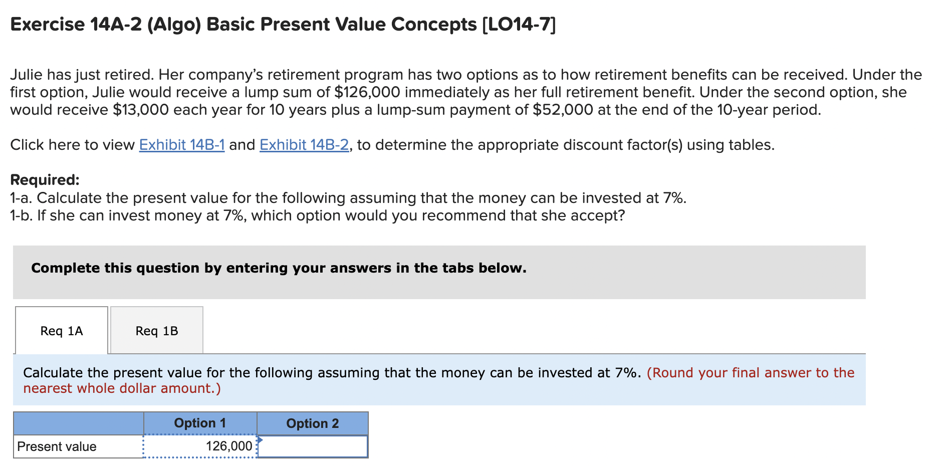 Solved Exercise 14A-2 (Algo) Basic Present Value Concepts | Chegg.com