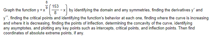 Solved Graph the function y=x98(8153−x) by identifying the | Chegg.com