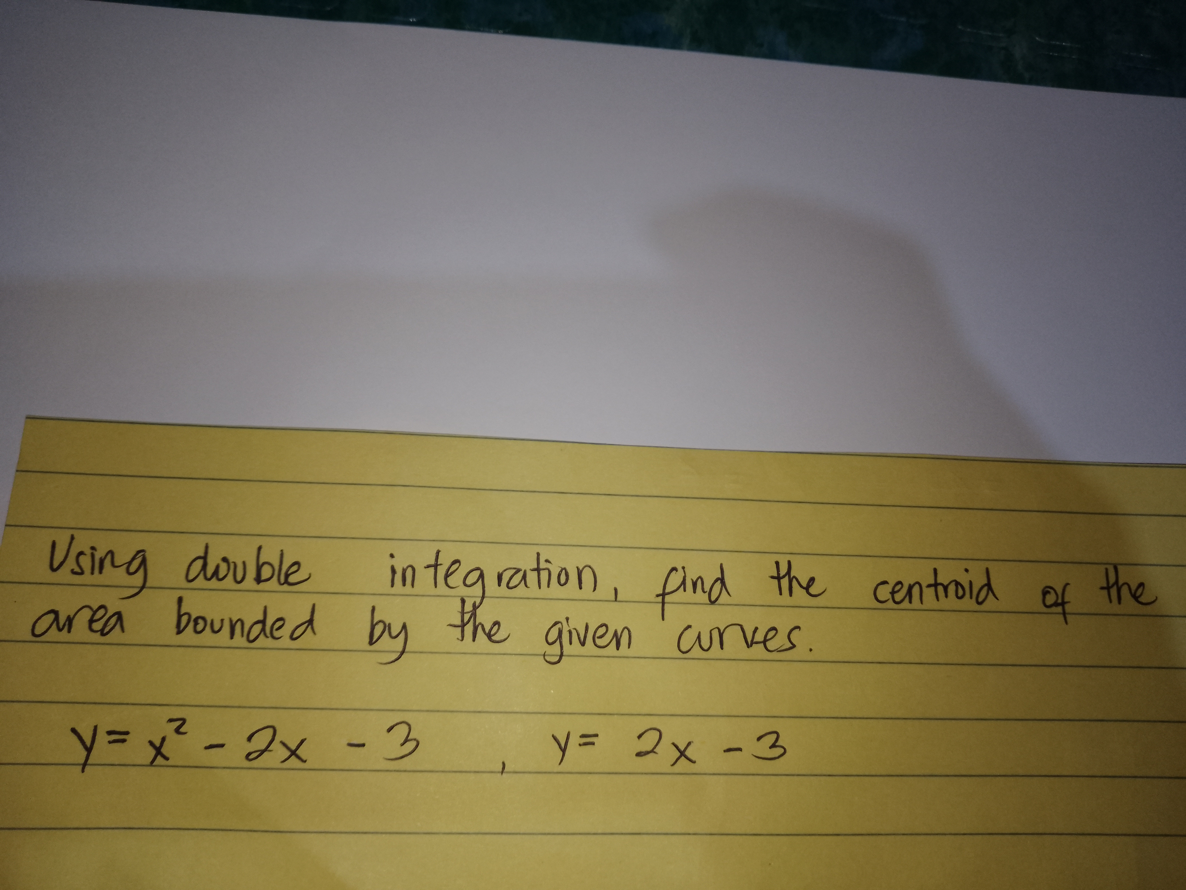 Solved Using double integration, find the centroid of | Chegg.com