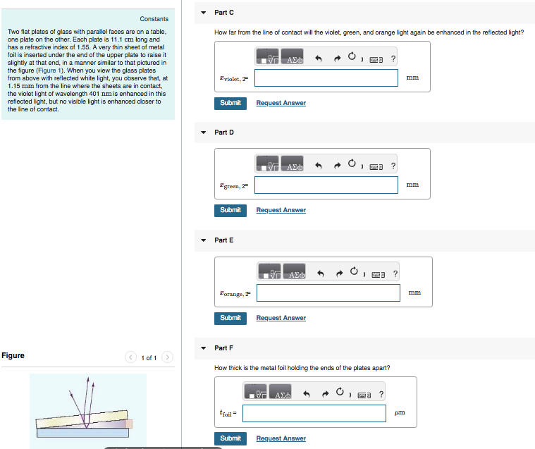 Two flat plates of glass with parallel faces are on a | Chegg.com