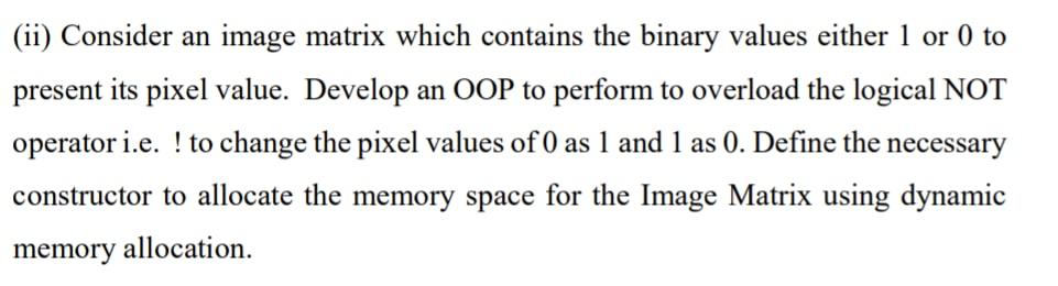 Solved (ii) Consider an image matrix which contains the | Chegg.com