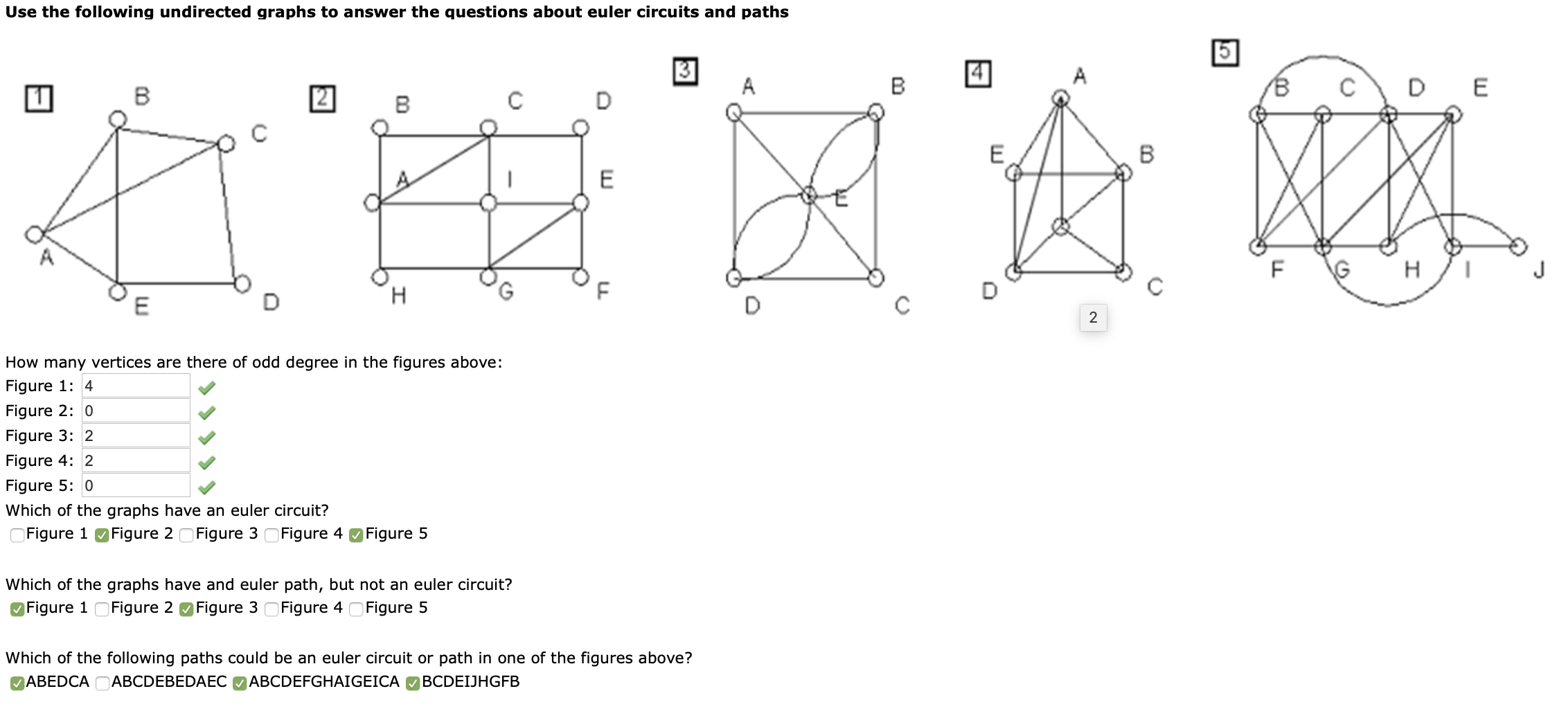 Solved Use the following undirected graphs to answer the | Chegg.com
