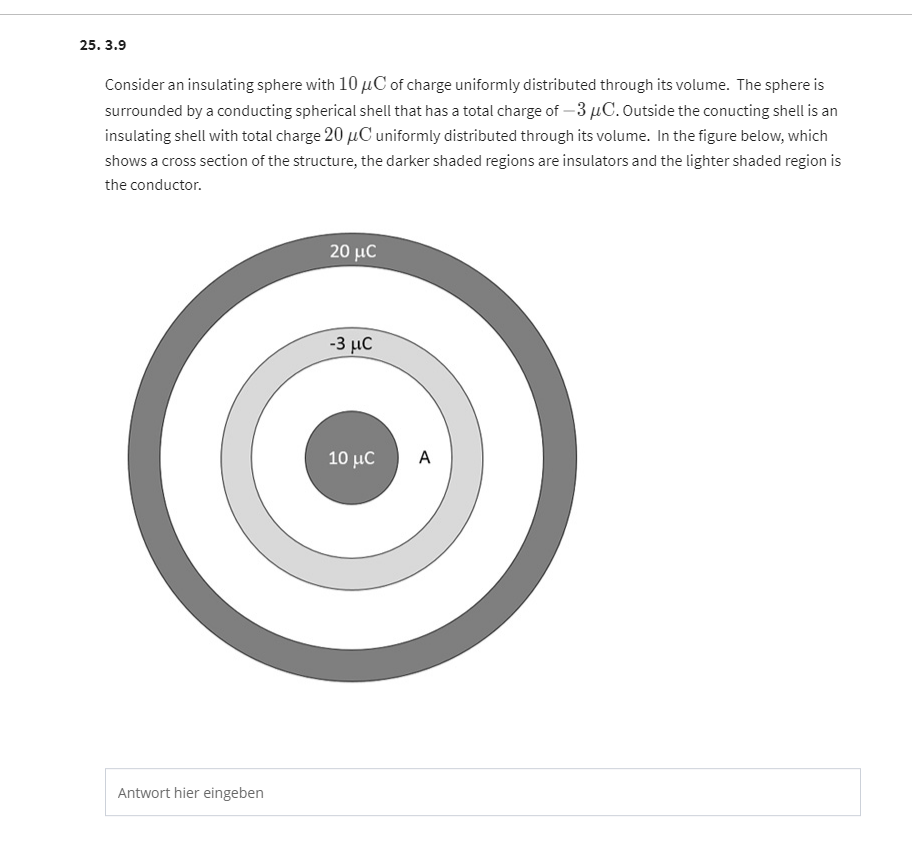 Solved Consider an insulating sphere with 10μC of charge | Chegg.com