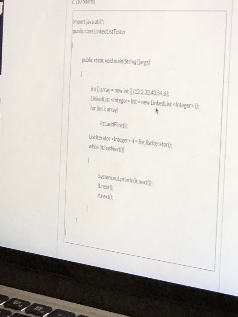 Solved C(20points import java.util public class LinkedList | Chegg.com