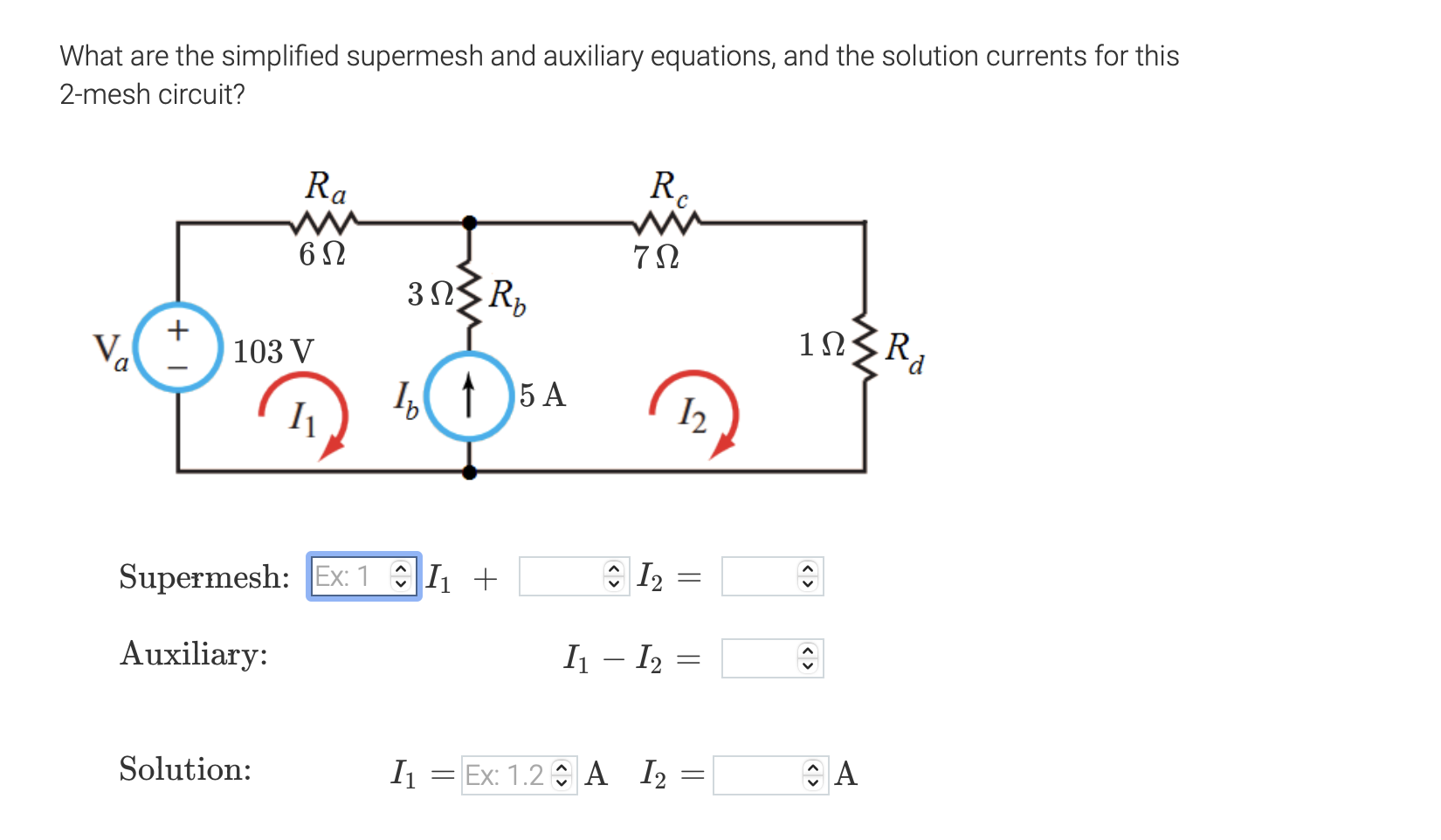 Solved What are the simplified supermesh and auxiliary | Chegg.com