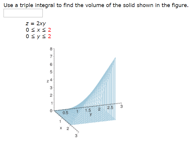 Solved Use a triple integral to find the volume of the solid | Chegg.com