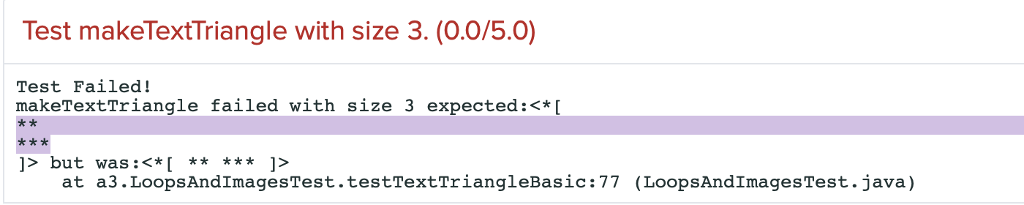Solved public static String makeTextTriangle(int numLines) | Chegg.com