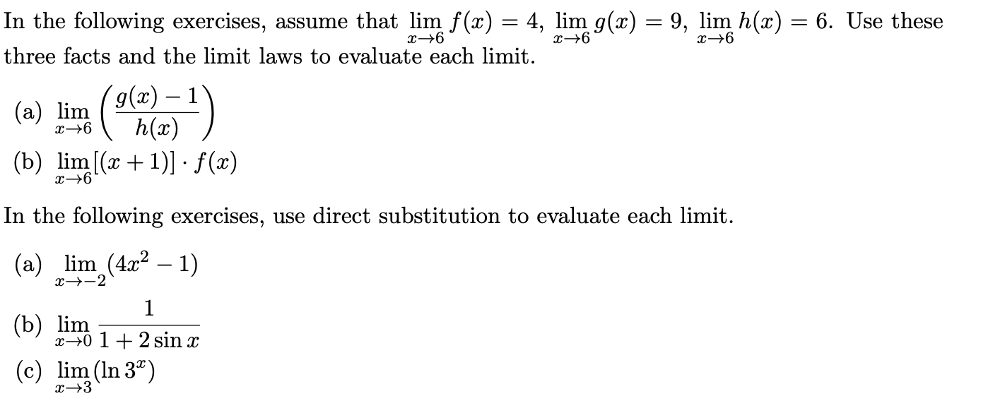 Solved In the following exercises, assume that | Chegg.com