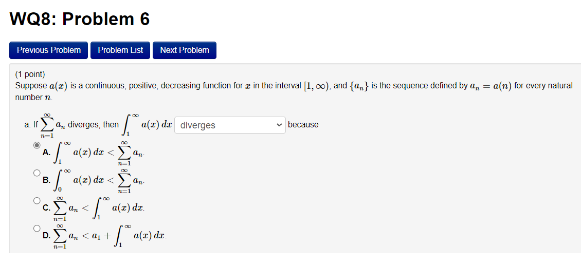 Solved Suppose a(x) is a continuous, positive, decreasing | Chegg.com