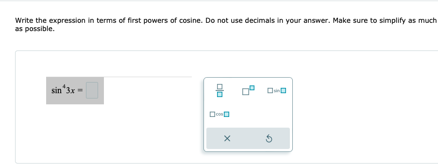 Solved Write the expression in terms of first powers of | Chegg.com