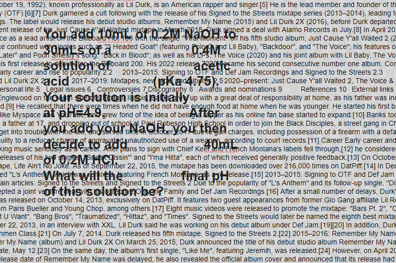 Solved ber 19,1992), known professionally as Lil Durk, is an | Chegg.com