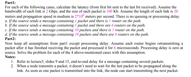 Solved Partl: For each of the following cases, calculate the | Chegg.com