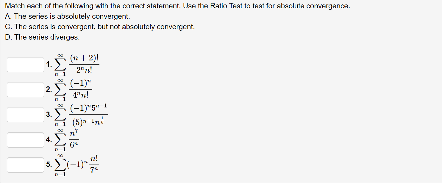 Solved Match each of the following with the correct | Chegg.com