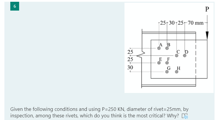 Solved 6 P +2530+25+70 mm A B 25 C D 25 EF 30 G H Given the | Chegg.com