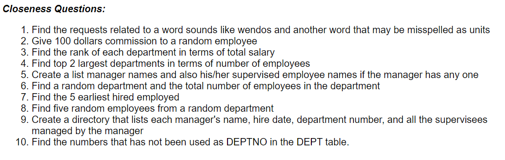 Closeness Questions: 1. Find the requests related to | Chegg.com