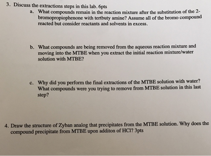 Solved 3. Discuss the extractions steps in this lab. 6pts | Chegg.com