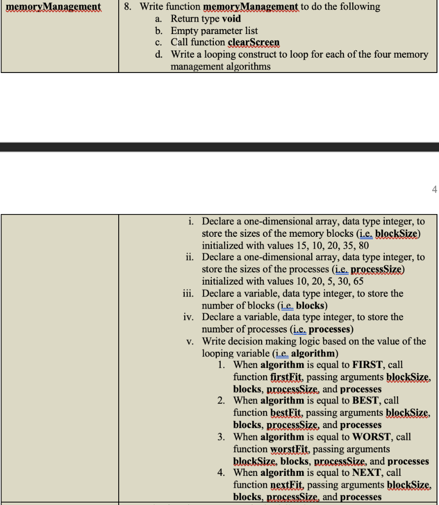 Solved memory Management 8. Write function memory Management | Chegg.com