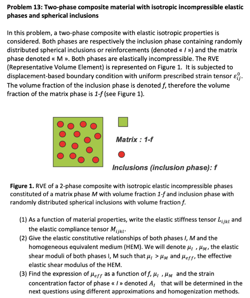 Problem 13: Two-phase composite material with | Chegg.com