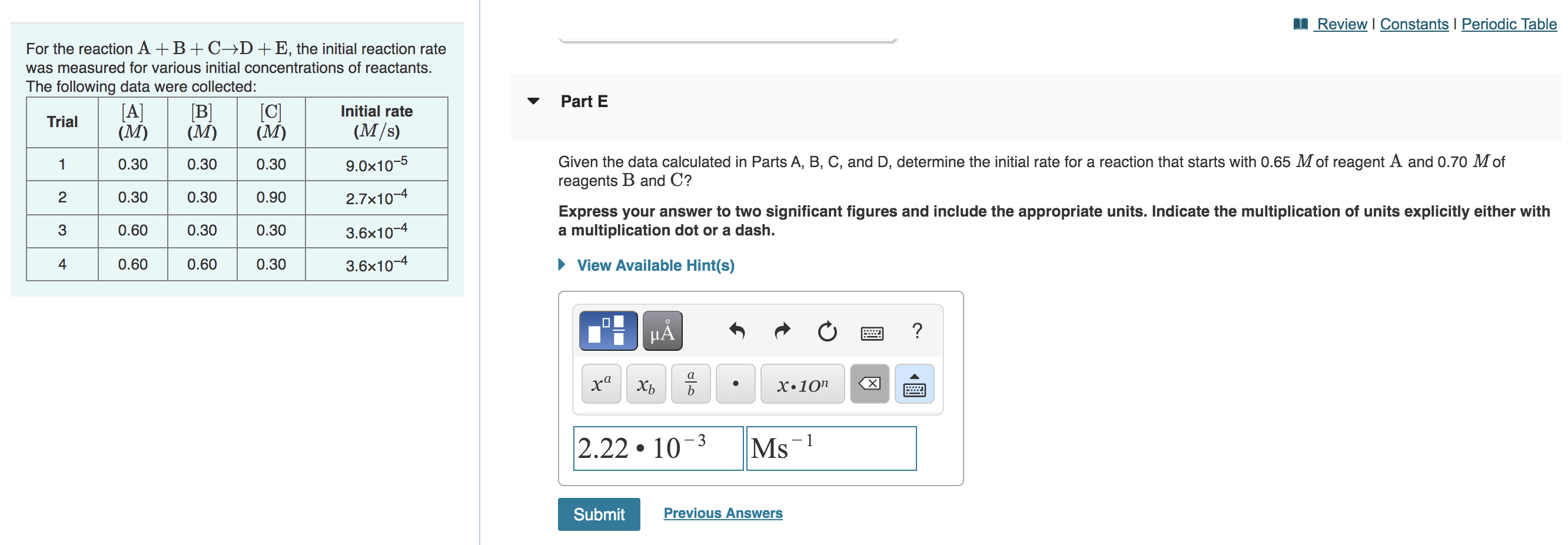 Solved Ml Review | Constants | Periodic Table For the | Chegg.com