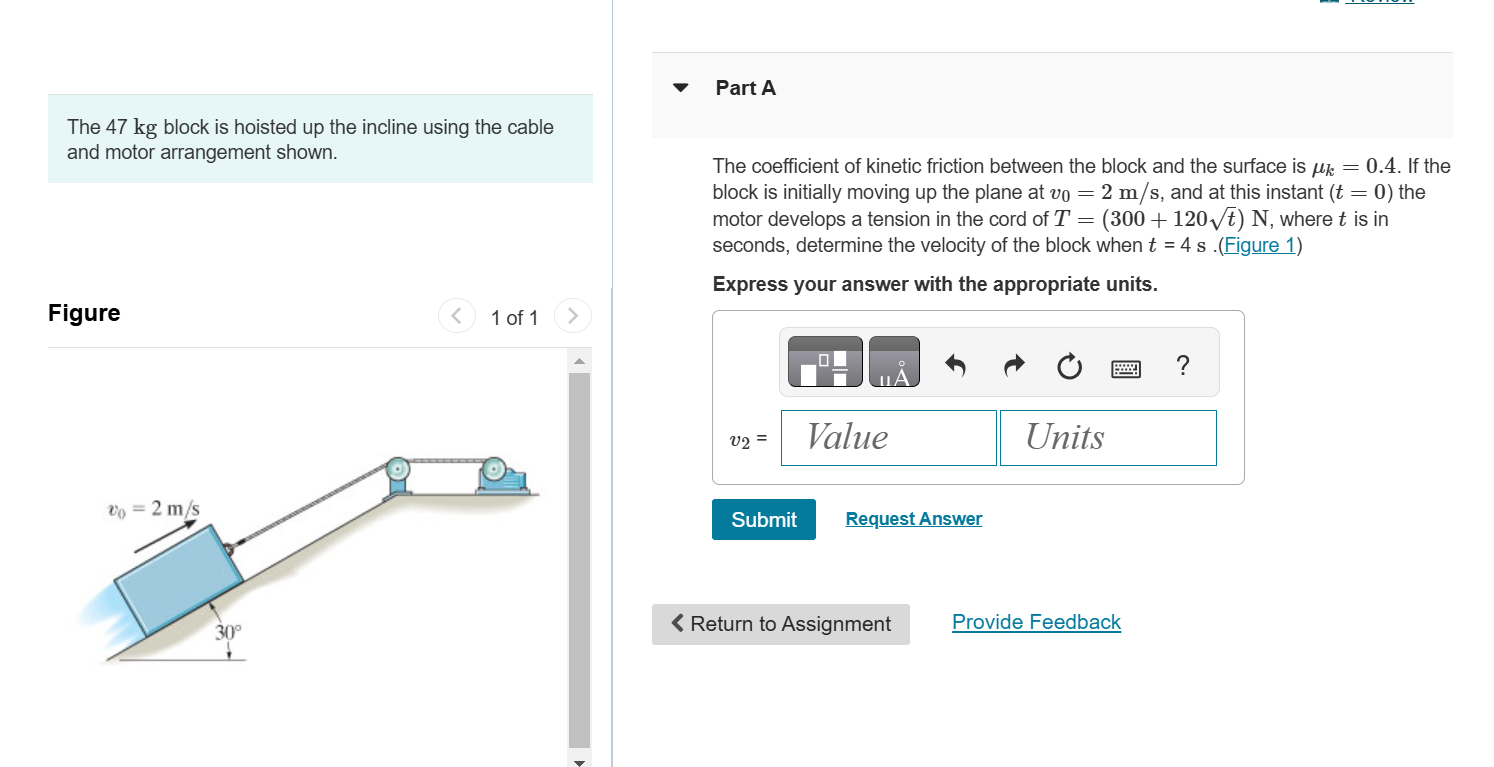 Solved The 47 kg ﻿block is ﻿hoisted up ﻿the incline using | Chegg.com