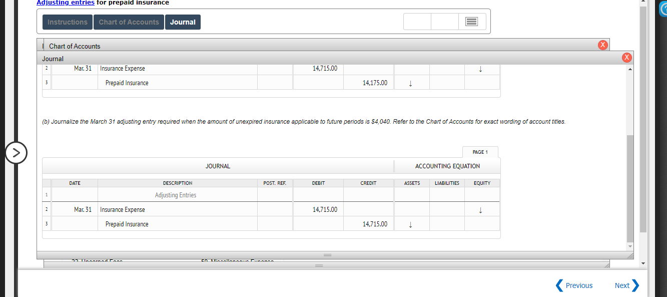 Solved The balance in the prepaid insurance account, before | Chegg.com