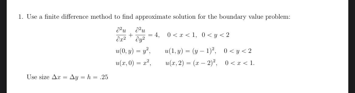Solved 1. Use a finite difference method to find approximate | Chegg.com