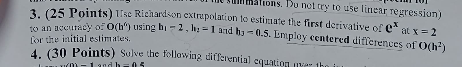Solved 3. (25 Points) Use Richardson extrapolation to to an | Chegg.com