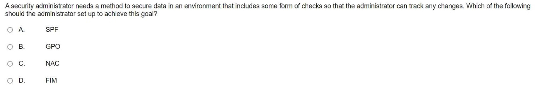 Solved A security administrator needs a method to secure | Chegg.com