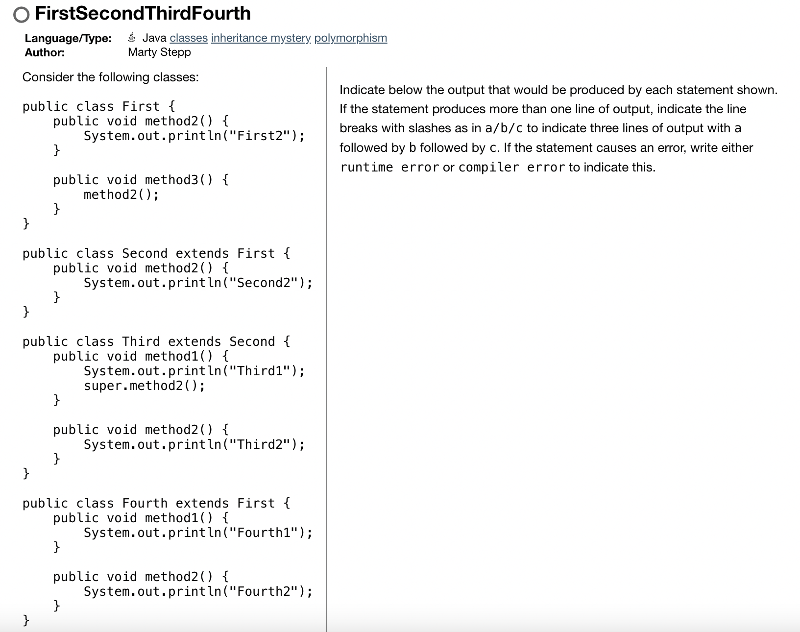 Solved Author: Marty Stepp Consider the following classes: | Chegg.com