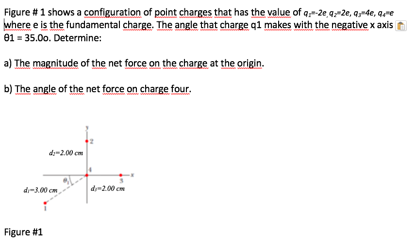 Solved Figure # 1 shows a configuration of point charges | Chegg.com
