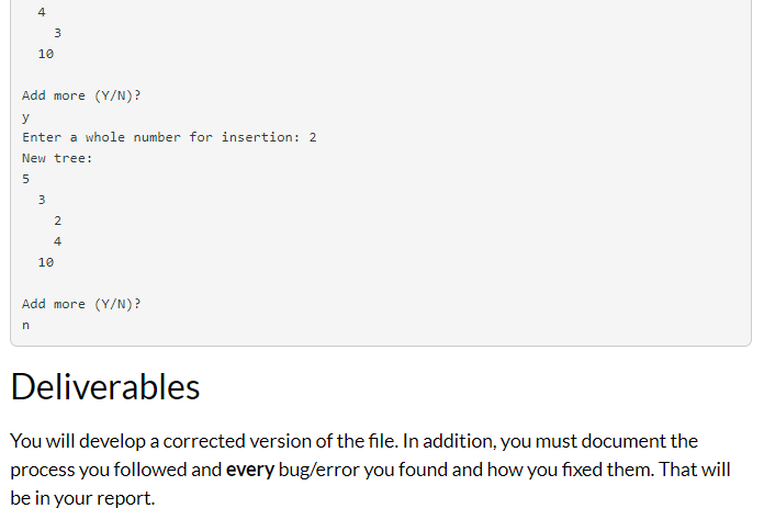 Please find the two files(driver and avltree.h) | Chegg.com