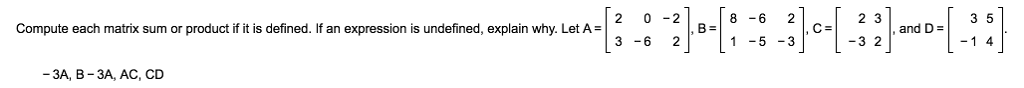 Solved Compute the matrix product ?3A. Compute the | Chegg.com