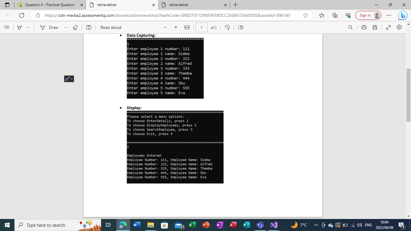 Solved Create a console application which uses a dictionary | Chegg.com