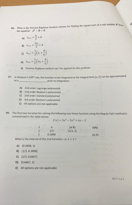 06- What is the Newton-Raphson iteration scheme for | Chegg.com