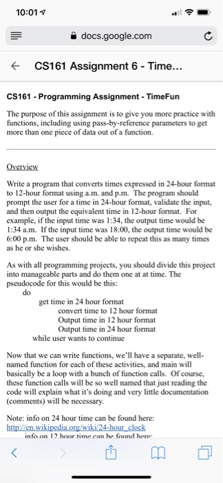 Solved 10 Cs161 Assignment 6 Time 1832