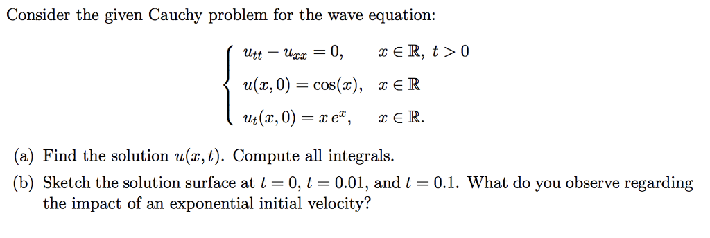 Solved Consider the given Cauchy problem for the wave | Chegg.com