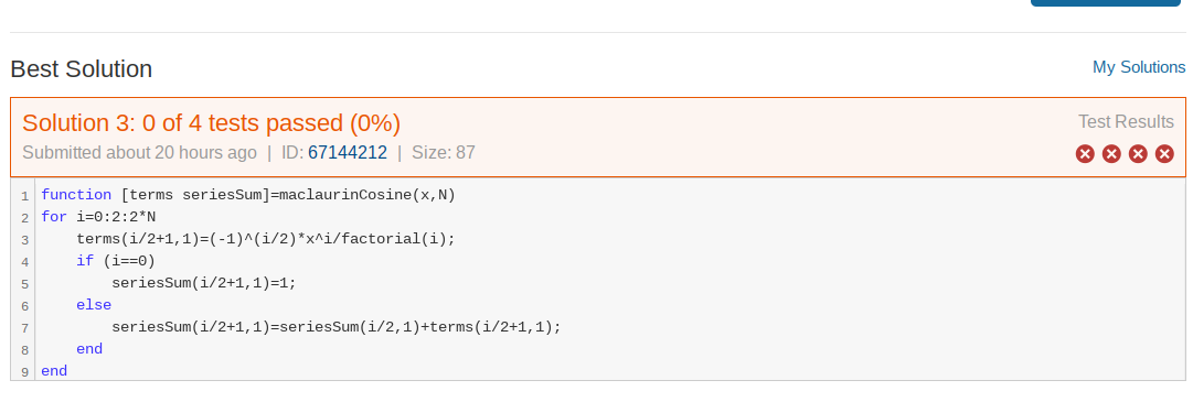 Solved Best Solution My Solutions Test Results Solution 3: 0 | Chegg.com