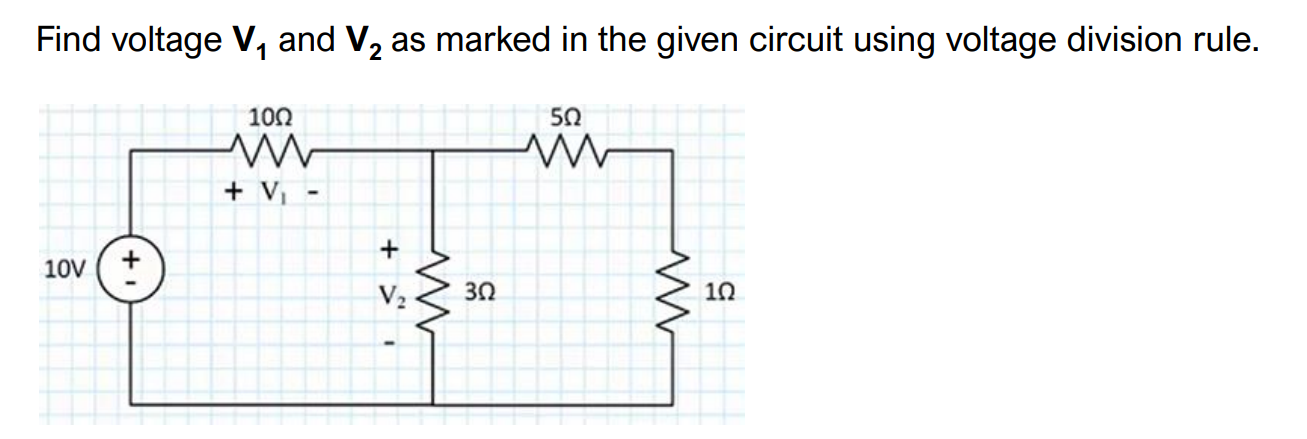 Solved Find voltage V_(1) and V_(2) as marked in the given | Chegg.com