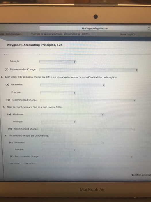 Solved Weygandt, Accounting Principles, 12e Exercise 8-3 The | Chegg.com
