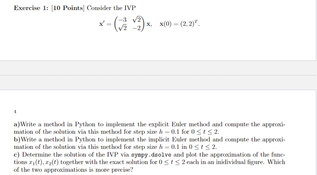 Solved Exercise 1: [10 Points ] Consider the IVP | Chegg.com
