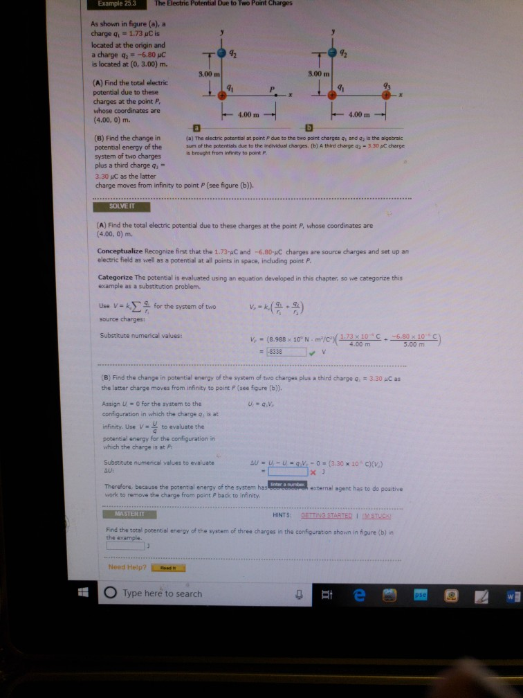 Solved Example 25.3 The Electric Potential Due to Two Point | Chegg.com