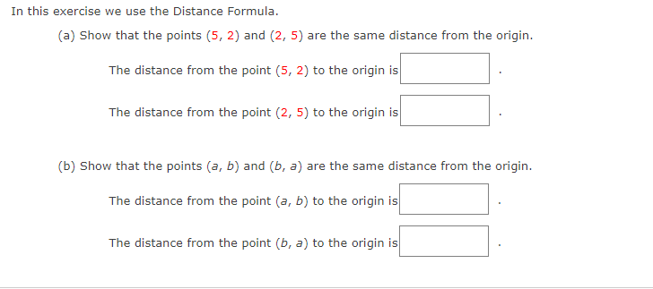 Solved In this exercise we use the Distance Formula. (a) | Chegg.com