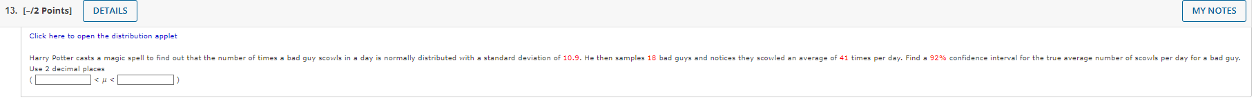 Solved Click here to open the distribution applet Use 2 | Chegg.com