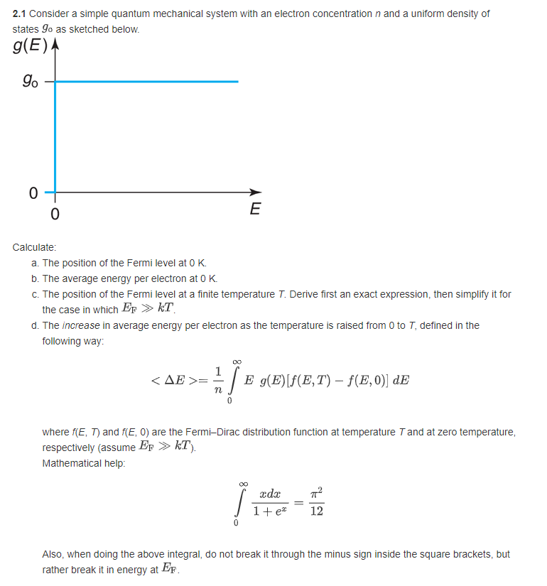 Solved 2.1 Consider a simple quantum mechanical system with | Chegg.com