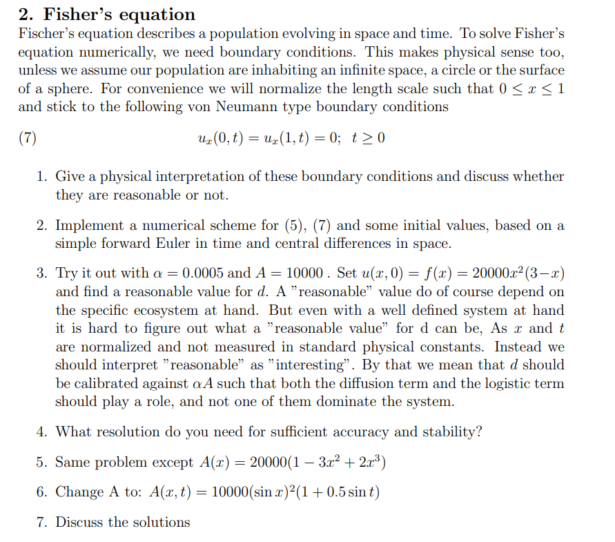 2. Fisher's equation Fischer's equation describes a | Chegg.com