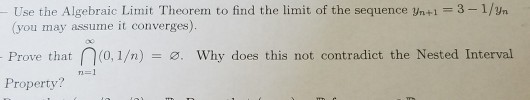Solved Use the Algebraic Limit Theorem to find the limit of | Chegg.com