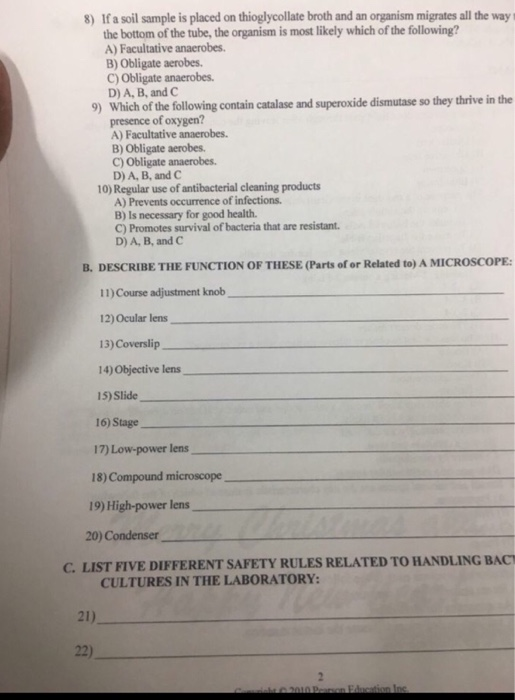Solved A. MULTIPLE CHOICE 1) What structure does light pass | Chegg.com